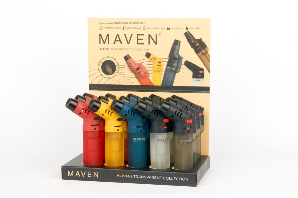 MAVEN ALPHA 98-1169 LIGHTER 15CT DISPLAY - Lehigh Wholesale Inc.